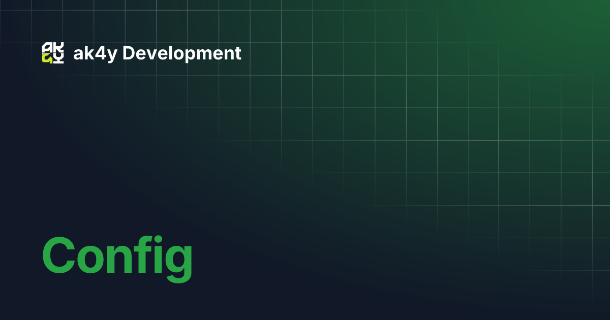 Config | ak4y Development